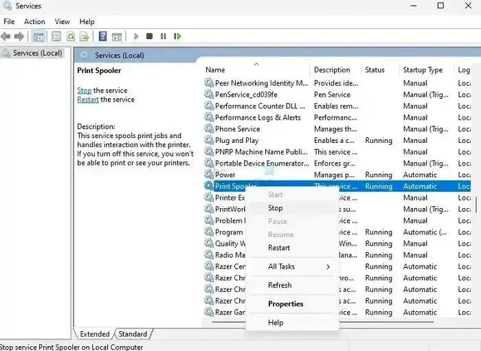 Windows PC でデバイスを削除するとプリンターがスタックする: keo7mdotco