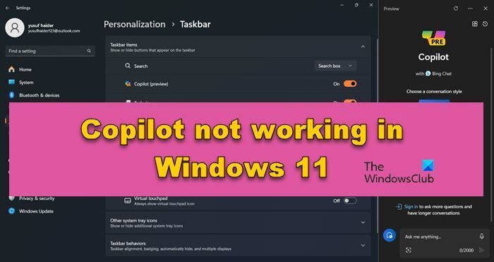 Copilot không hoạt động trong Windows 11 (Khắc phục): keo7mdotco